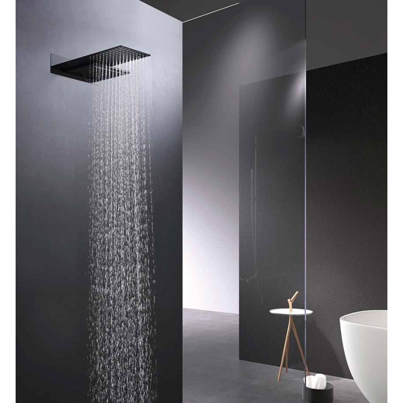 RODAS BLACK MATT THERMOSTATIC BUILT-IN SHOWER KIT WITH SHOWER HEAD AND ...