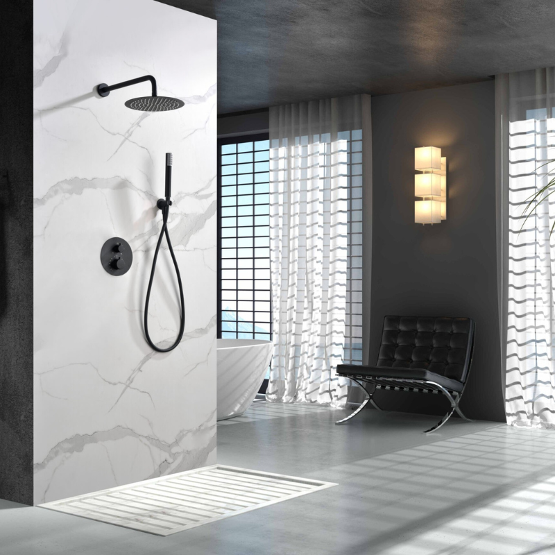 MONZA BUILT-IN SHOWER KIT WITH THERMOSTATIC DIVERTER WITH SHOWERHEAD ...
