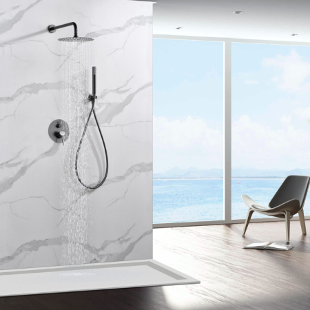 MONZA BUILT-IN SHOWER KIT WITH THERMOSTATIC DIVERTER WITH SOFFIONE AND ...