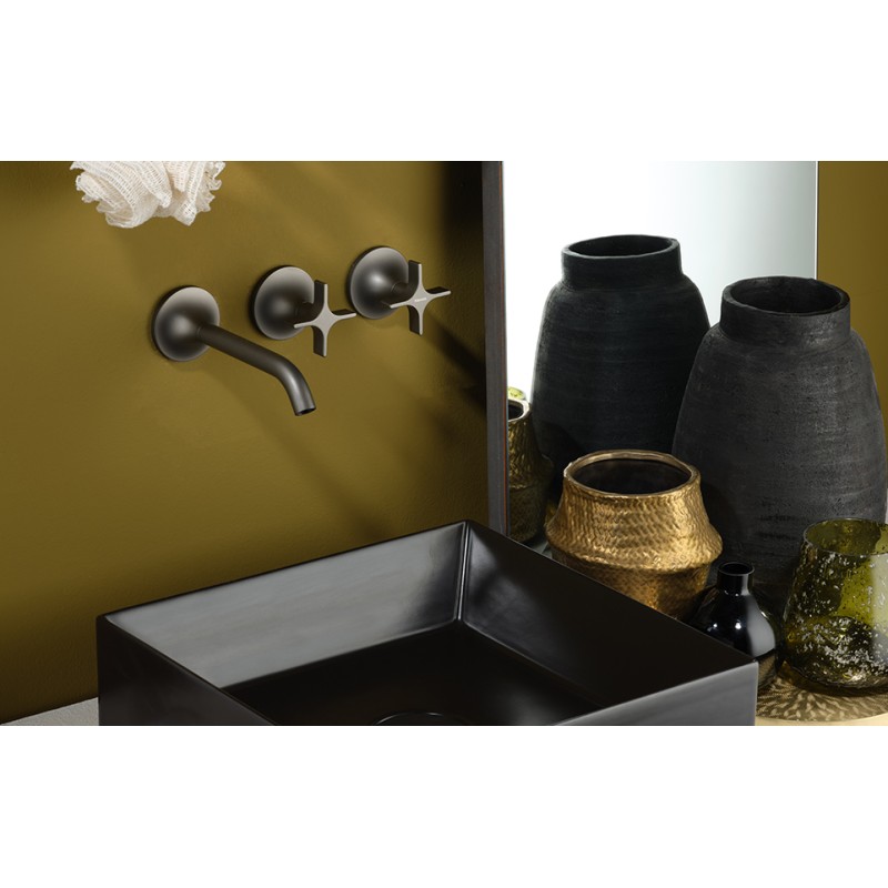 DIAMETRO35 CROSS THREE-HOLE RECESSED GROUP FOR CHROME WASHBASIN ...