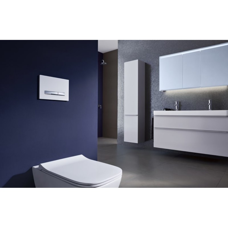 GEBERIT SMYLE SQUARE VASO SOSPESO RIMFREE CON SEDILE SLIM SOFT CLOS...