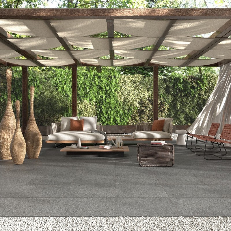 CASTELVETRO CERAMICHE Konkrete_outfit Cenere 100x100 20mm - FISSORE...