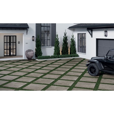 CASTELVETRO CERAMICHE Konkrete_outfit Cenere 100x100 20mm - FISSORE...