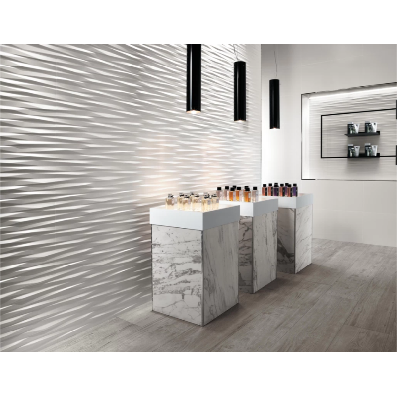 ATLAS CONCORDE 3d wall Blade White Matt 40x80 Matt - Fissore Vendit...